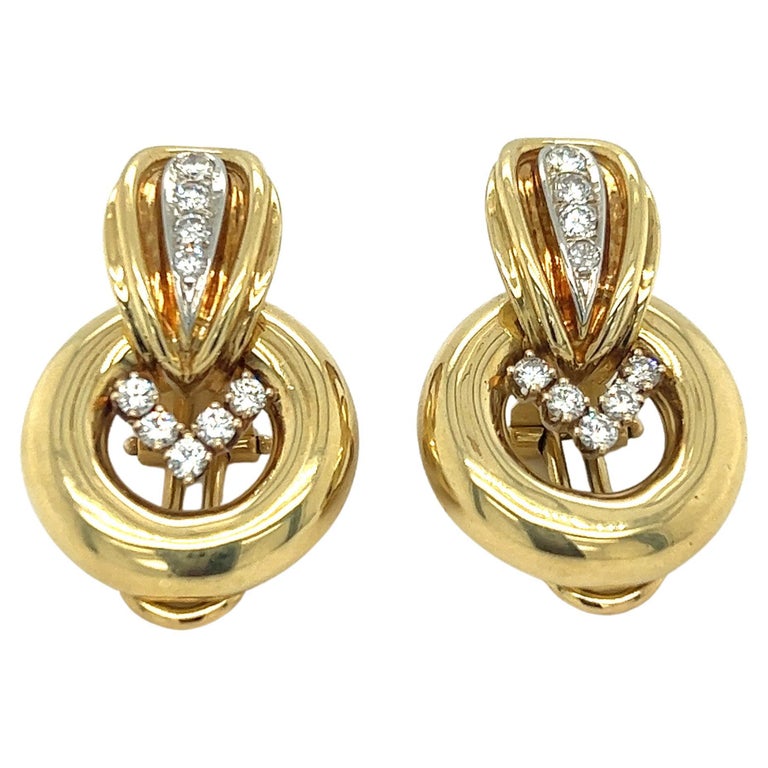 Van Cleef and Arpels Vintage-Ohrring aus 18 Karat Gold und Diamanten im Angebot bei 1stDibs