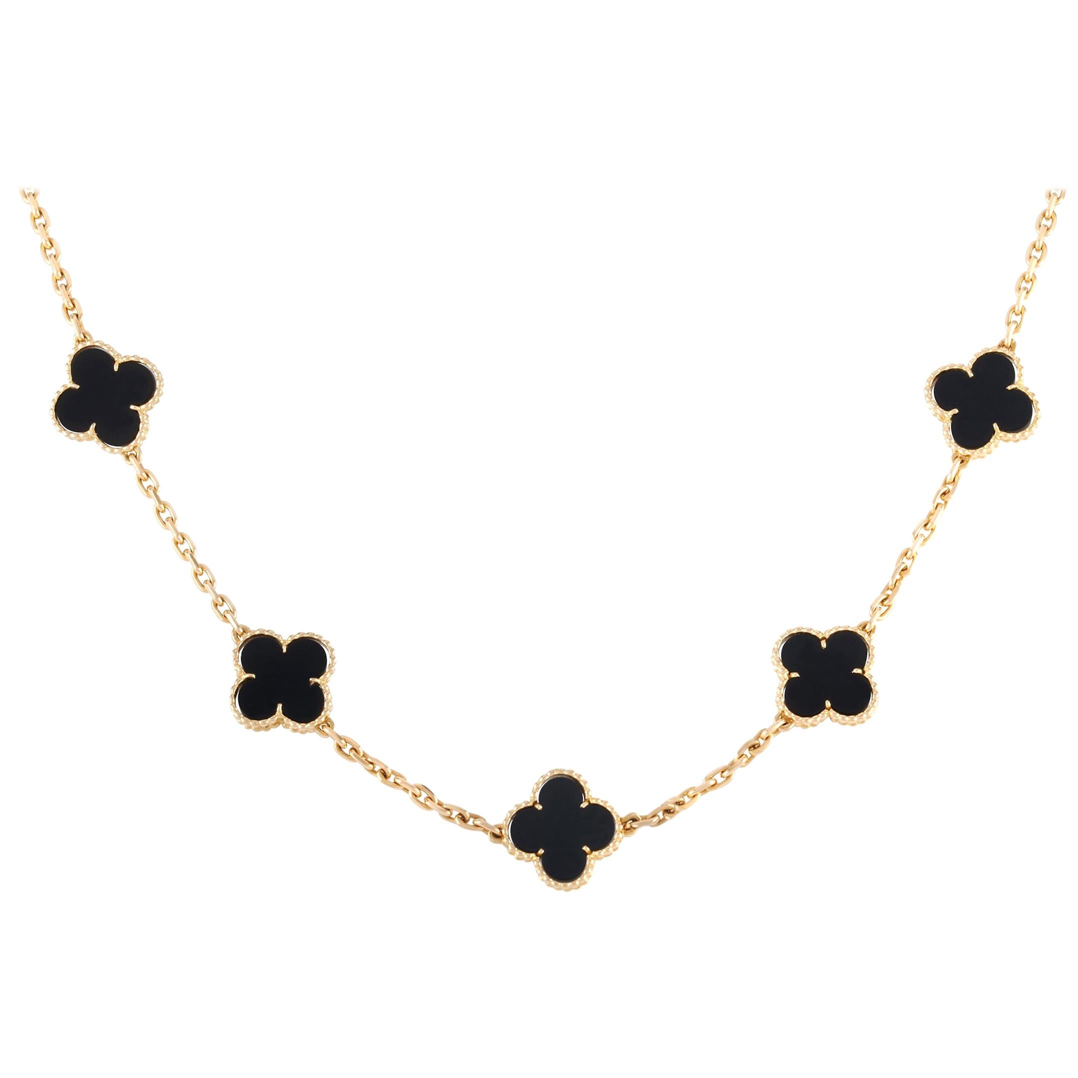Van Cleef and Arpels Vintage Alhambra Gold Clover Pendant Necklace at ...