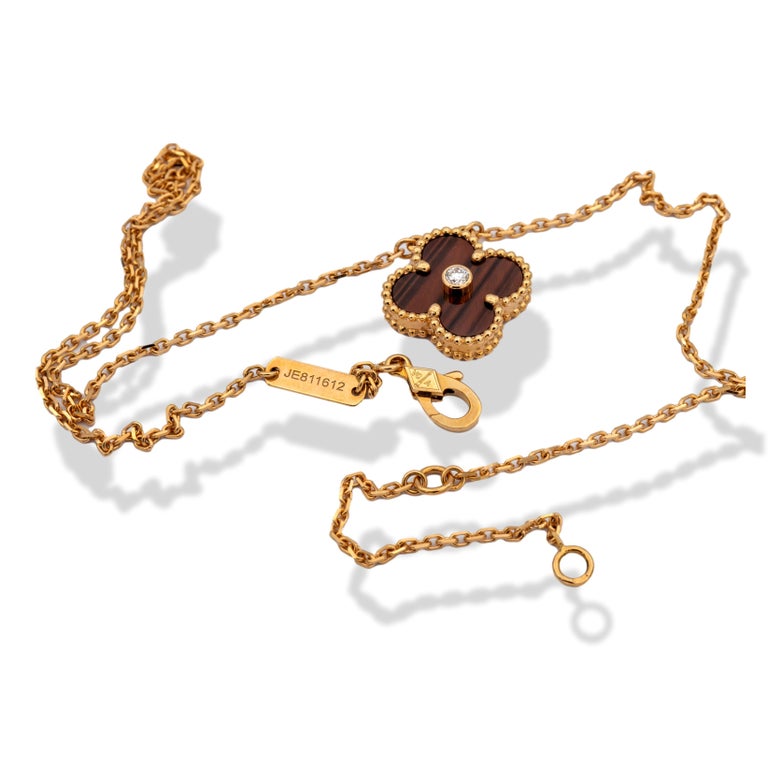 Van Cleef and Arpels Vintage Alhambra Bulls-Eye Diamond 18K Rose Gold ...