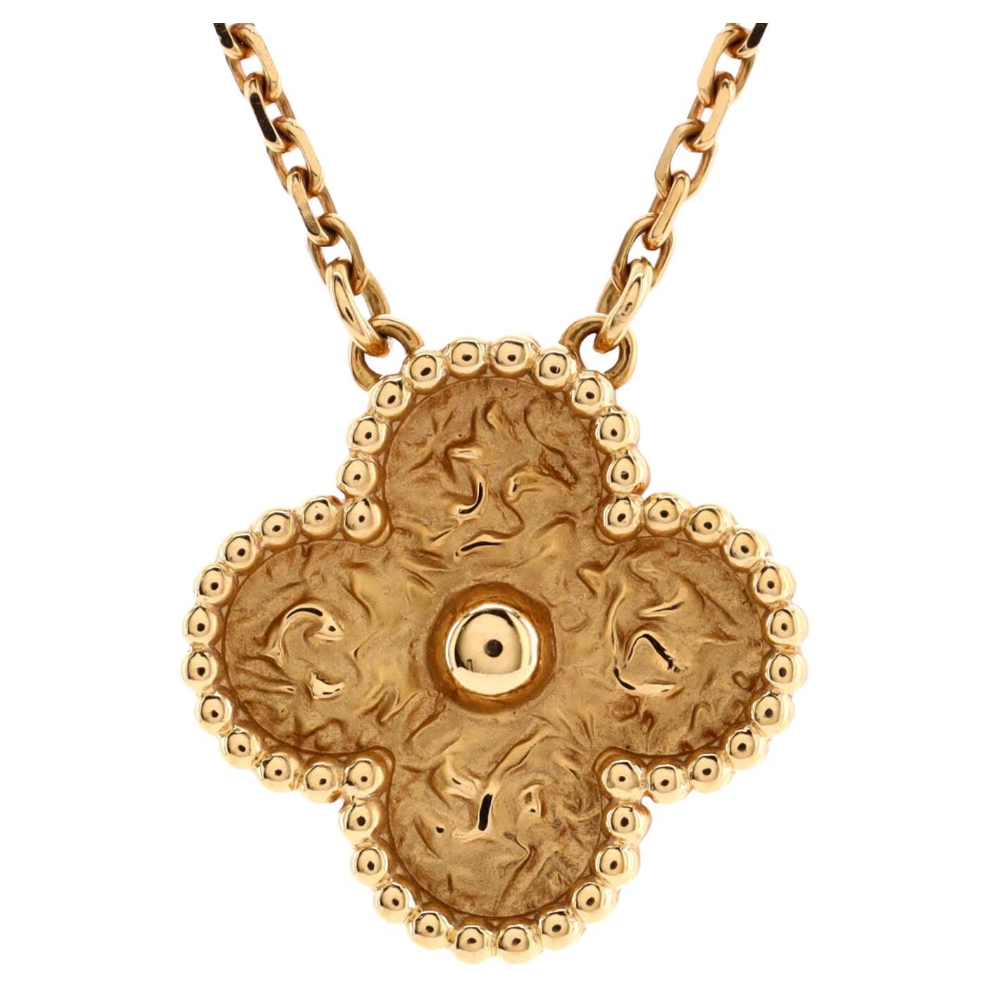 Van Cleef and Arpels Alhambra Yellow Gold Necklace at 1stDibs