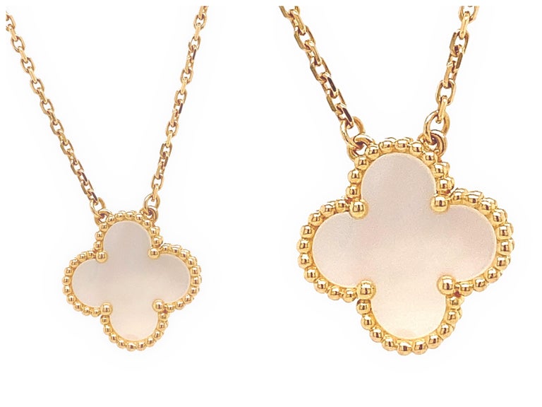 Van Cleef and Arpels Vintage Alhambra Pendant Necklace 18kt YG Mother ...