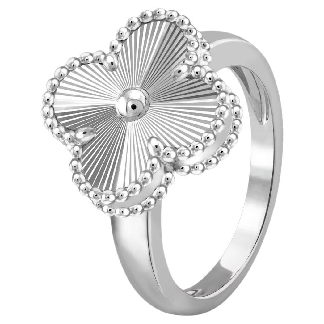 Van Cleef and Arpels Vintage Alhambra Ring White Gold 18k Size 48 For ...