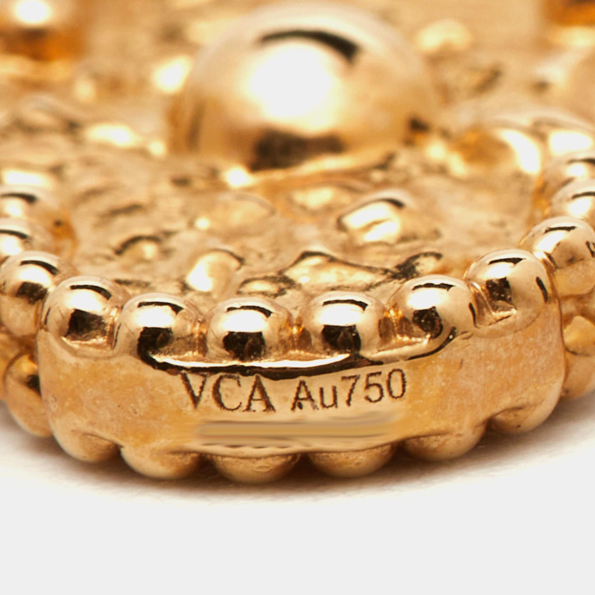 Van Cleef and Arpels Vintage Alhambra Textured 18k Yellow Gold 20 Motif ...