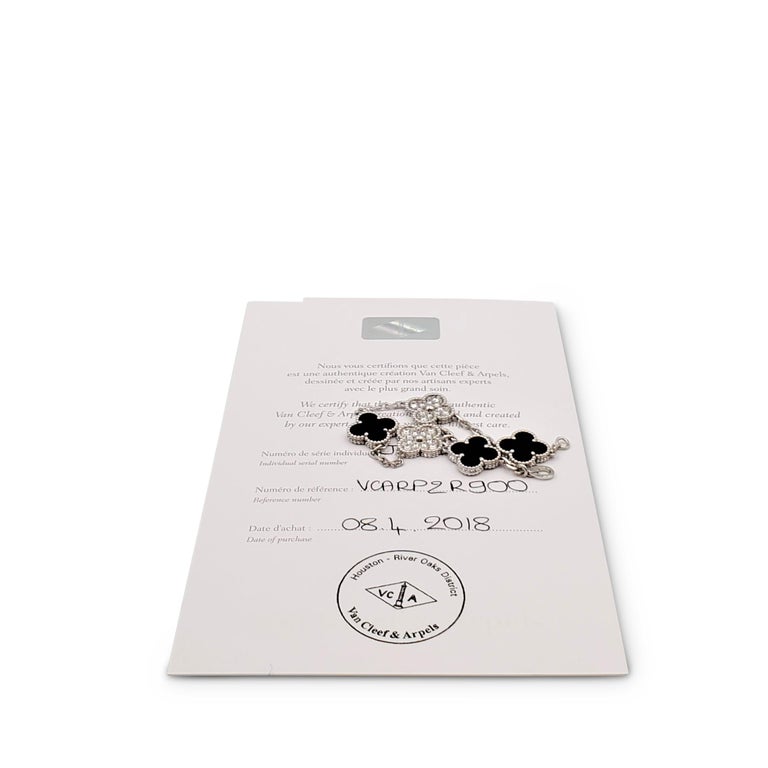 Van Cleef and Arpels 'Vintage Alhambra' White Gold Onyx and Diamond ...