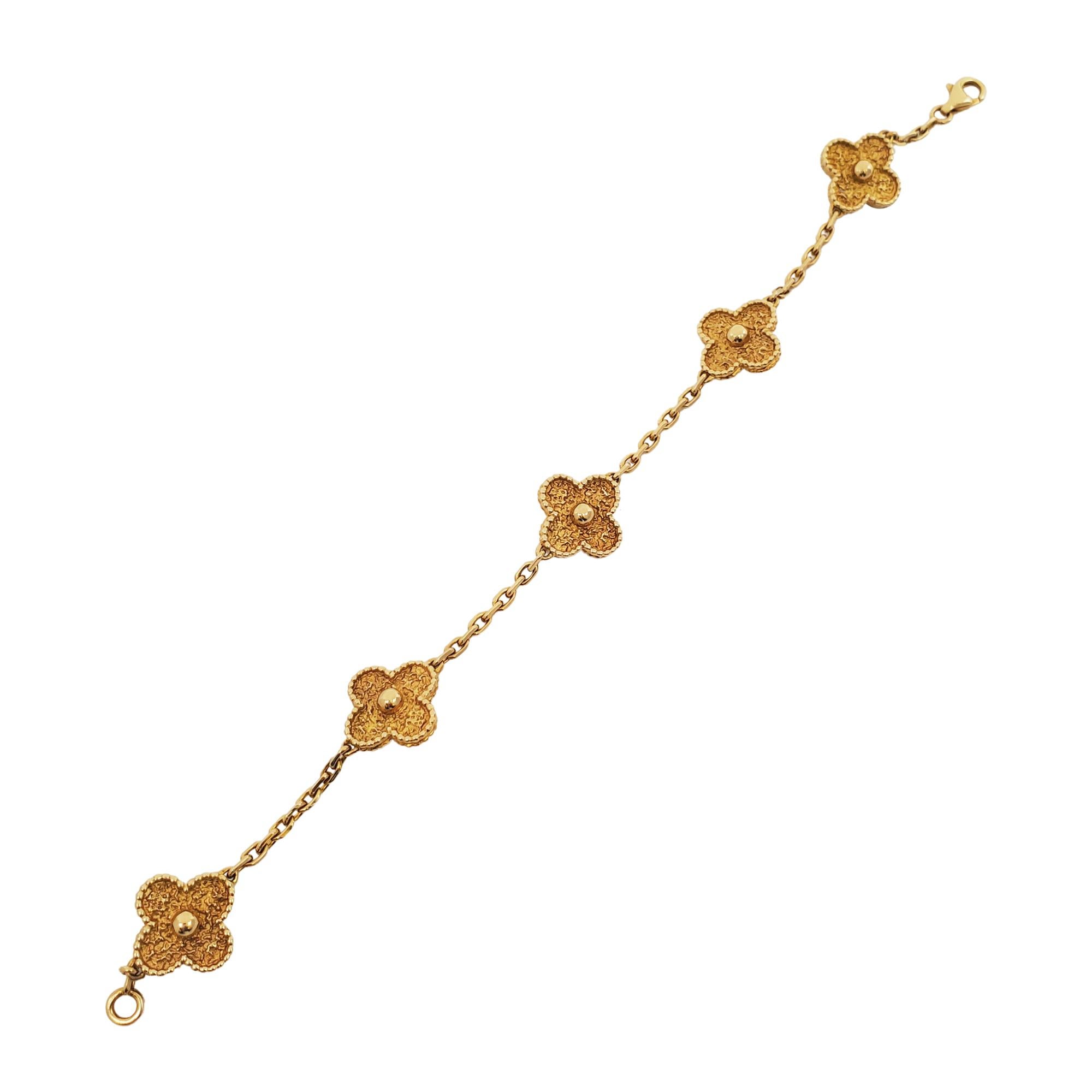 Van Cleef and Arpels Vintage Alhambra Yellow Gold Bracelet at 1stDibs
