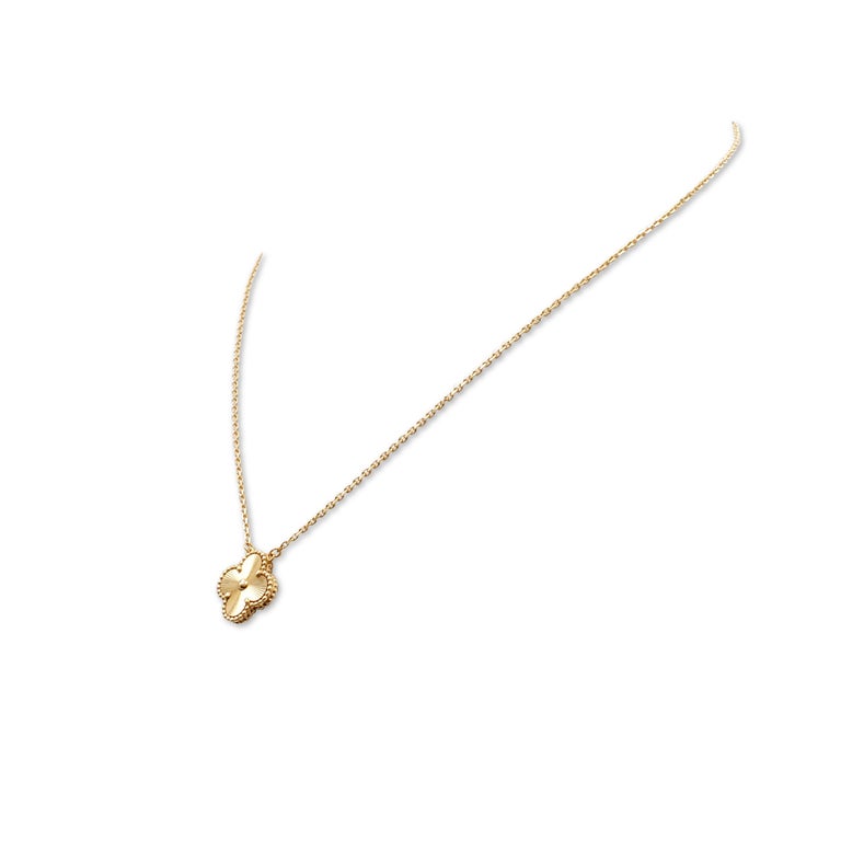 Van Cleef and Arpels Vintage Alhambra Yellow Gold Guilloché Pendant For ...