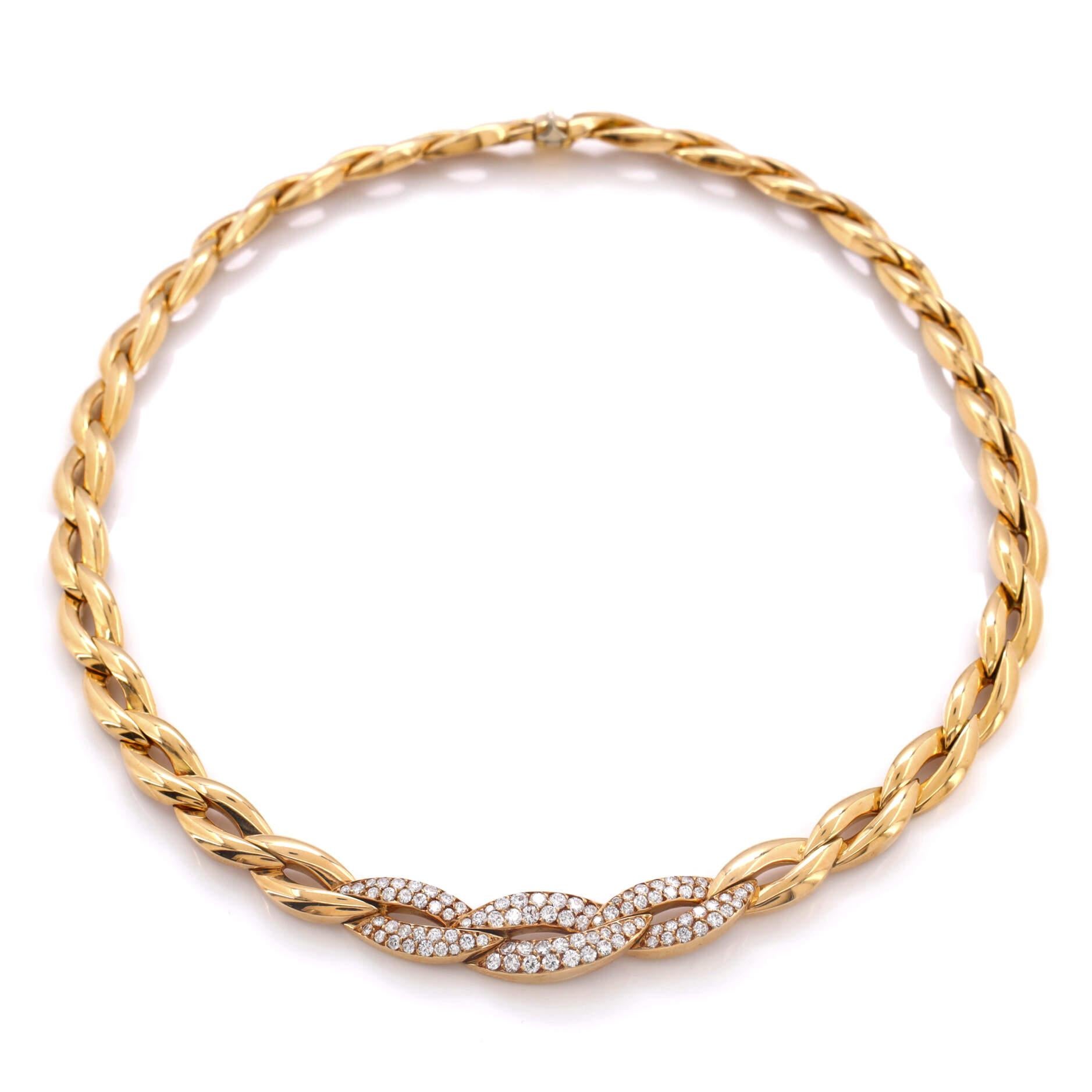 Van Cleef and Arpels Vintage Chain Link Necklace 18k Yellow Gold and ...
