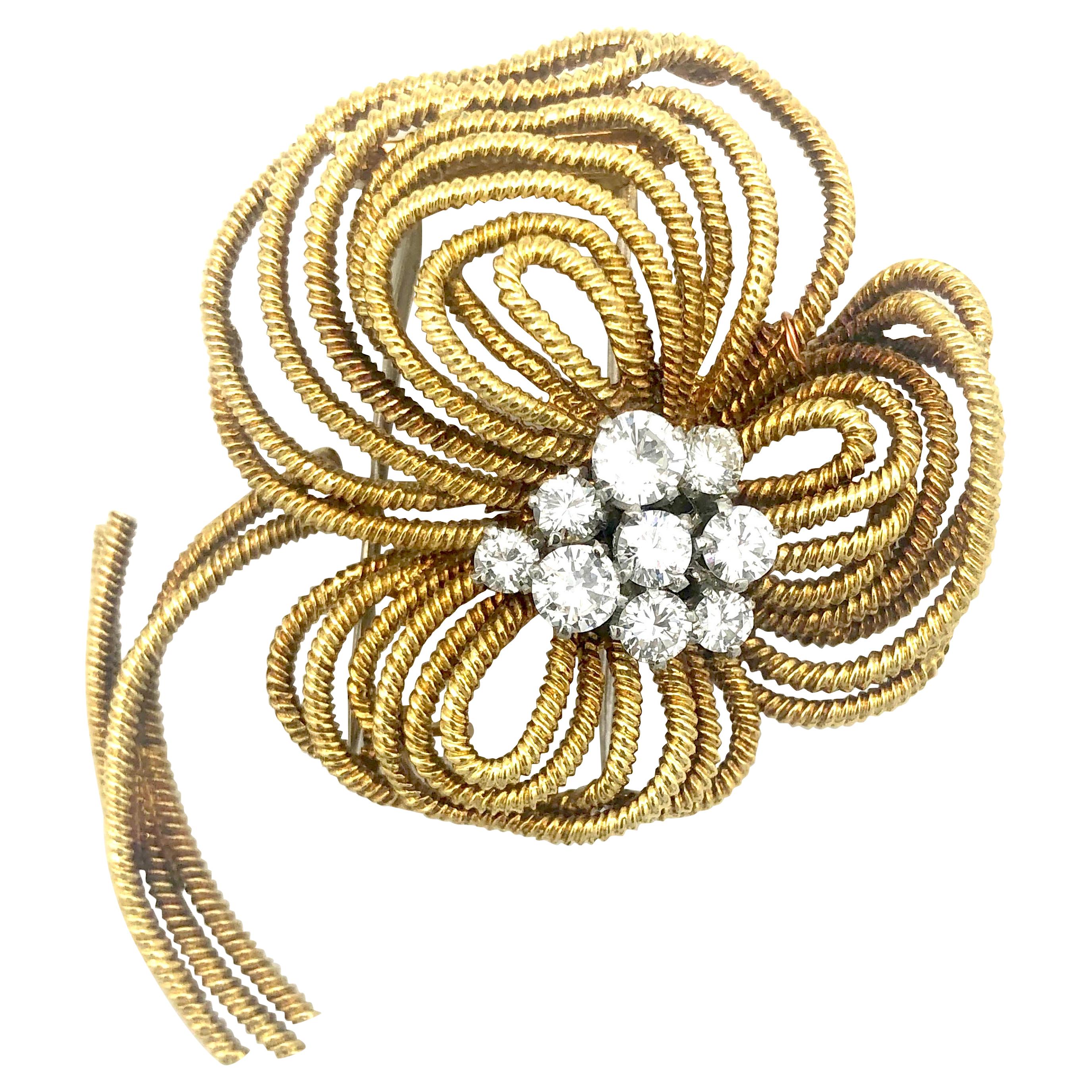 VAN CLEEF and ARPELS Gold and Diamond Dress Clips For Sale at 1stDibs