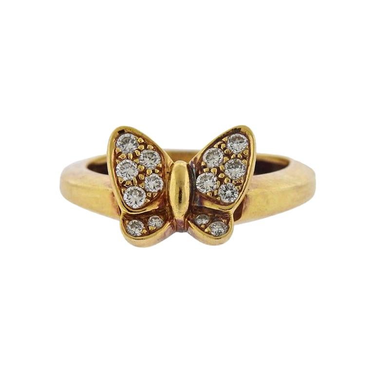 Van Cleef and Arpels Vintage Flying Beauties Diamond Gold Butterfly ...