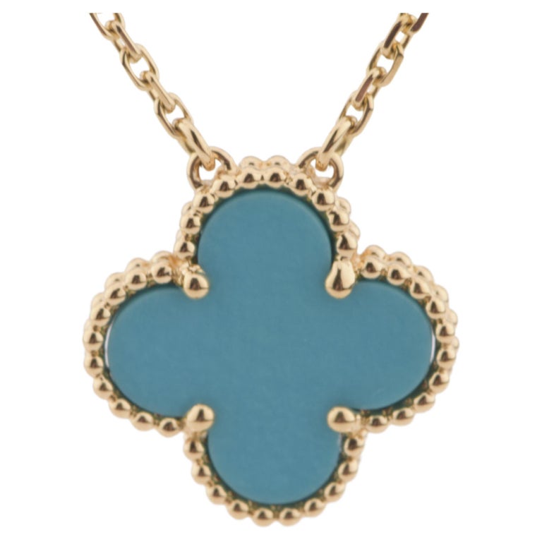 Van Cleef and Arpels Vintage Turquoise Alhambra Pendant Necklace at ...