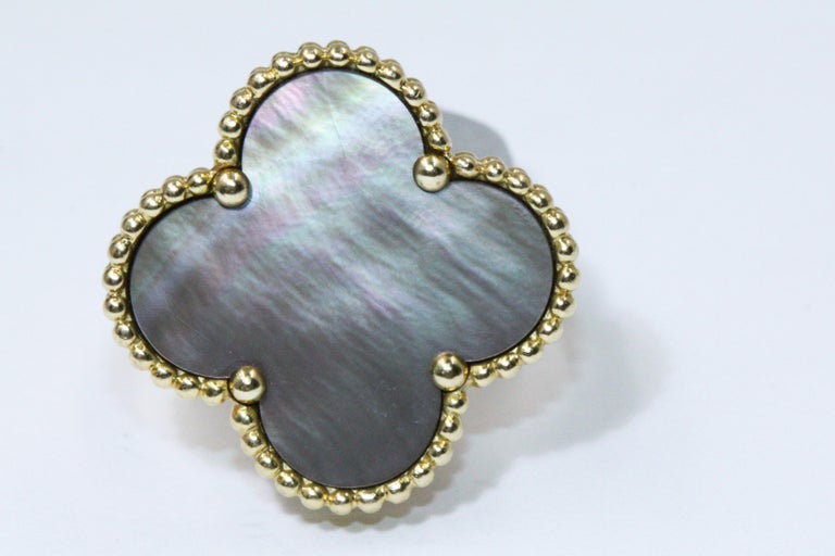 Van Cleef and Arpels Yellow Gold Magic Alhambra Ring, Mother of Pearl ...