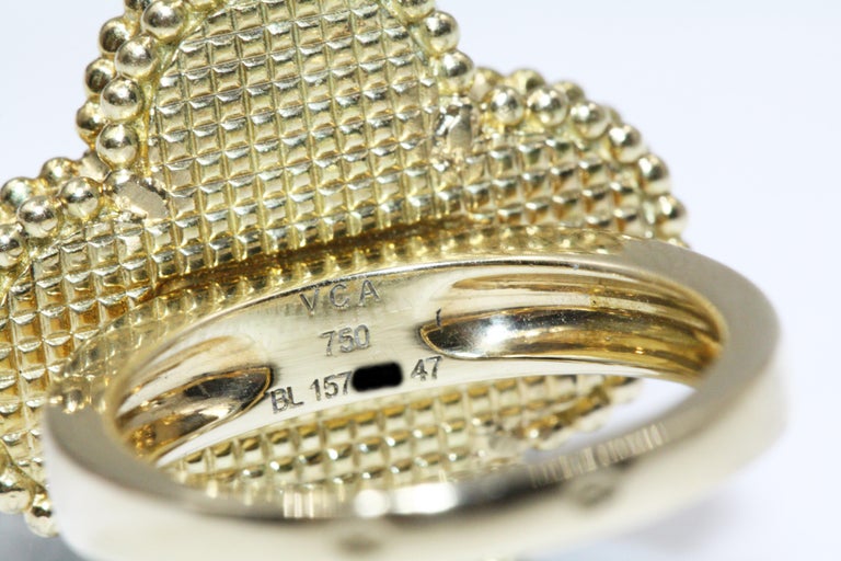 Van Cleef and Arpels Yellow Gold Magic Alhambra Ring, Mother of Pearl ...