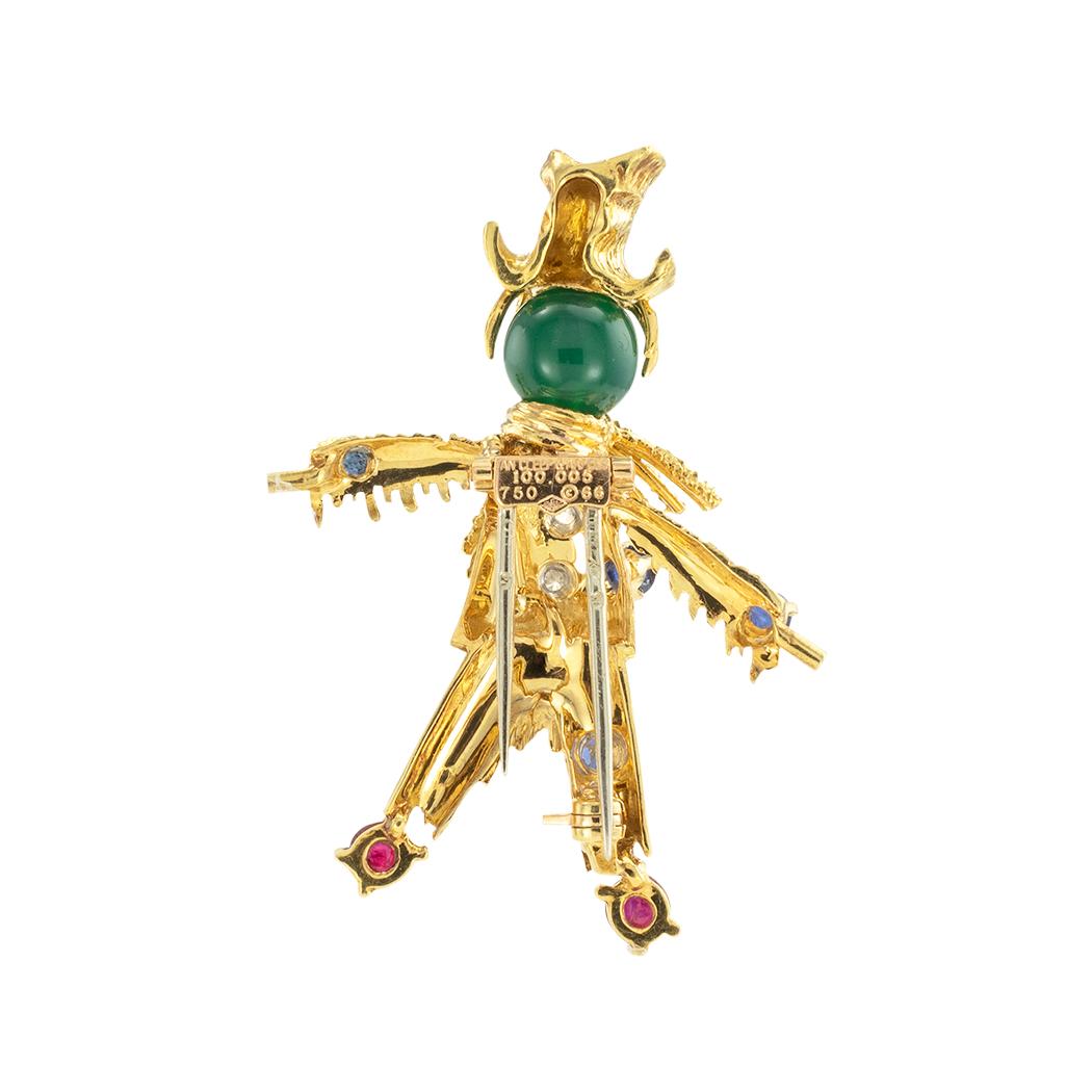 Van Cleef and Arpels Yellow Gold Scarecrow Clip Brooch For Sale at 1stDibs