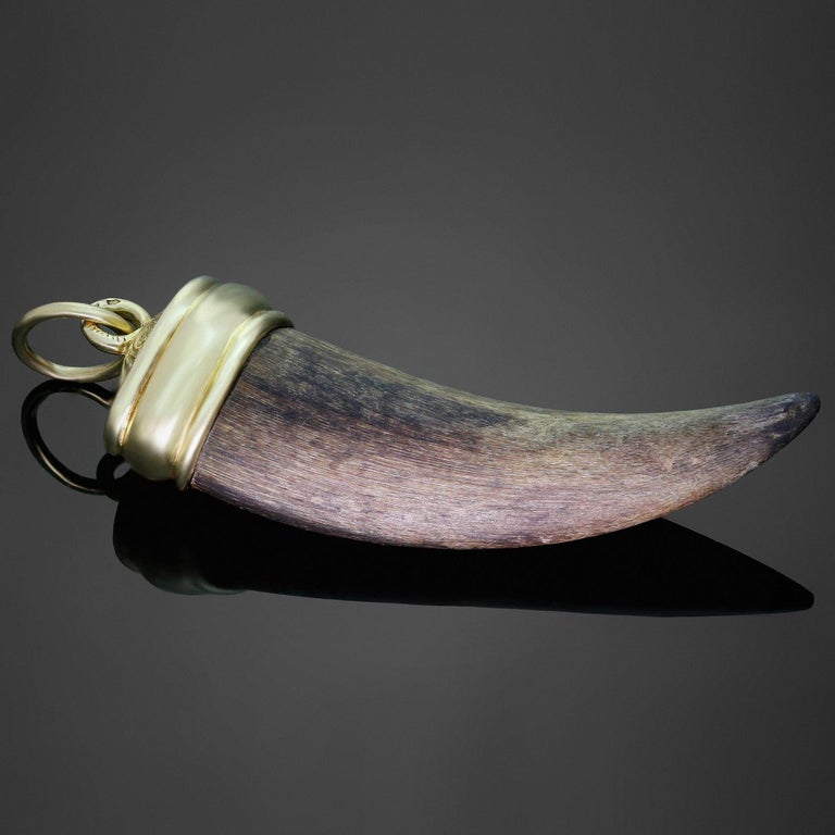 Van Cleef and Arpels Yellow Gold Wood Saber Tooth Charm Pendant For ...
