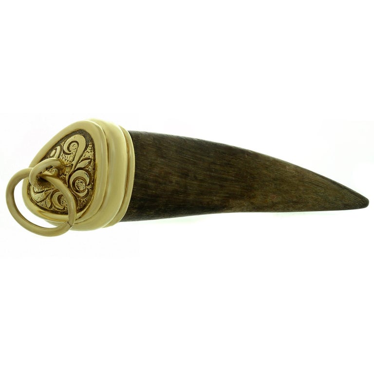 Van Cleef and Arpels Yellow Gold Wood Saber Tooth Charm Pendant For ...