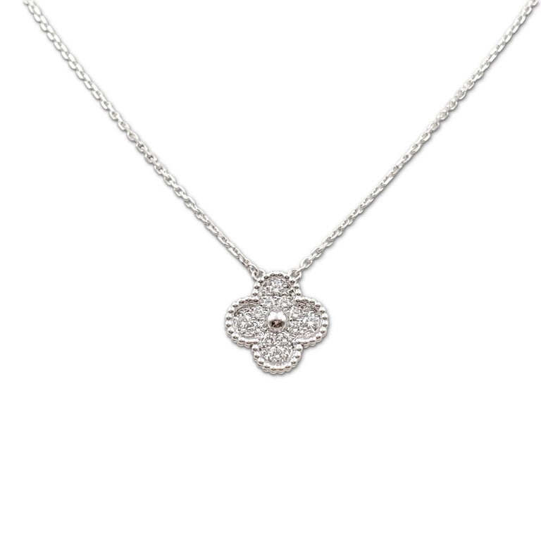 Van Cleef and Arples 'Vintage Alhmabra' White Gold and Diamond Pendant ...