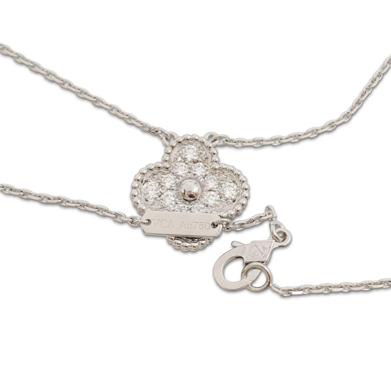 Van Cleef and Arples 'Vintage Alhmabra' White Gold and Diamond Pendant ...