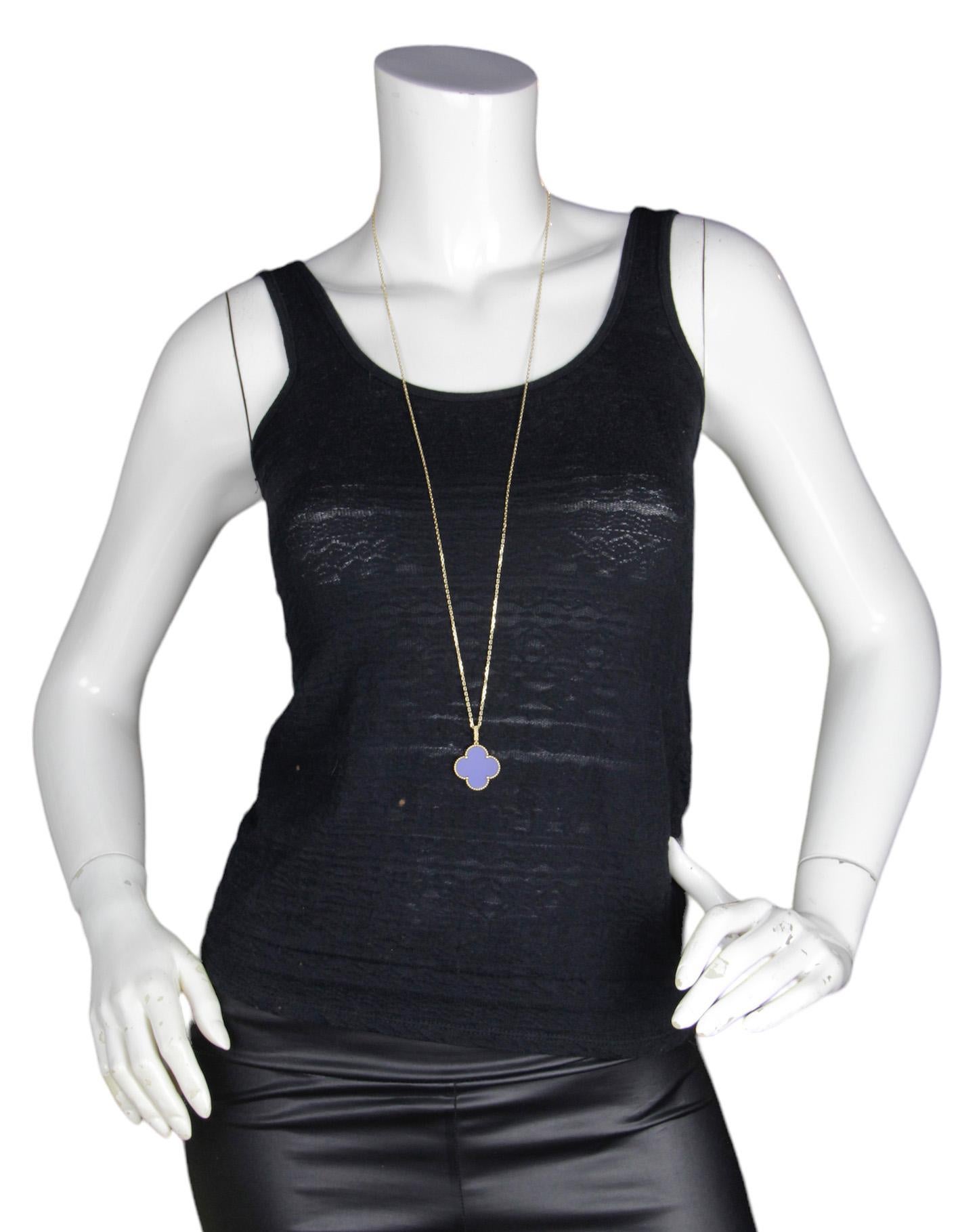 Van Cleef Blue Agate/18k Yellow Gold Magic Alhambra Long Pendant Necklace For Sale at 1stDibs