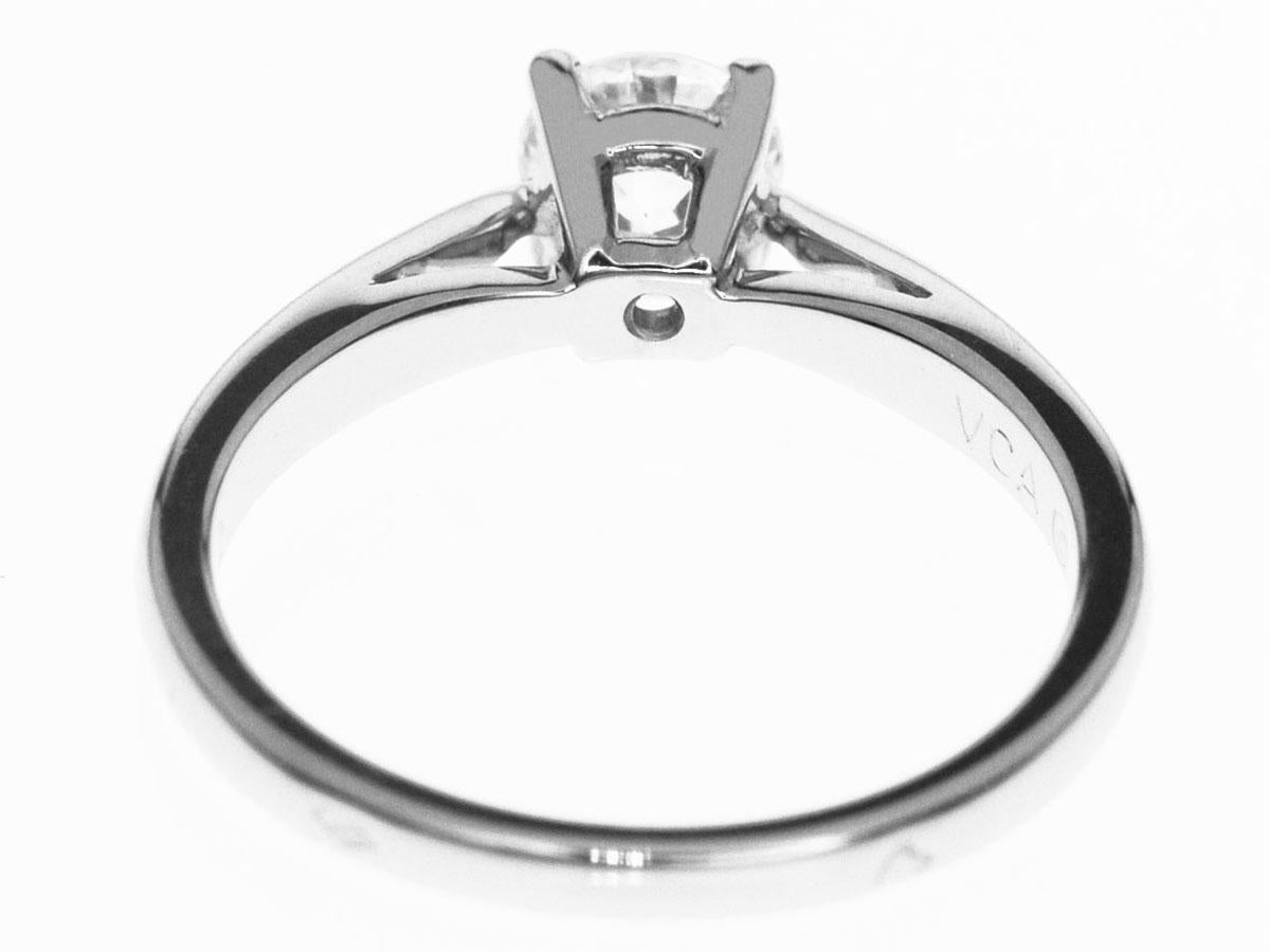 Van Cleef and Arpels 0.50 Carat Diamond Platinum Bonheur Solitaire Ring ...