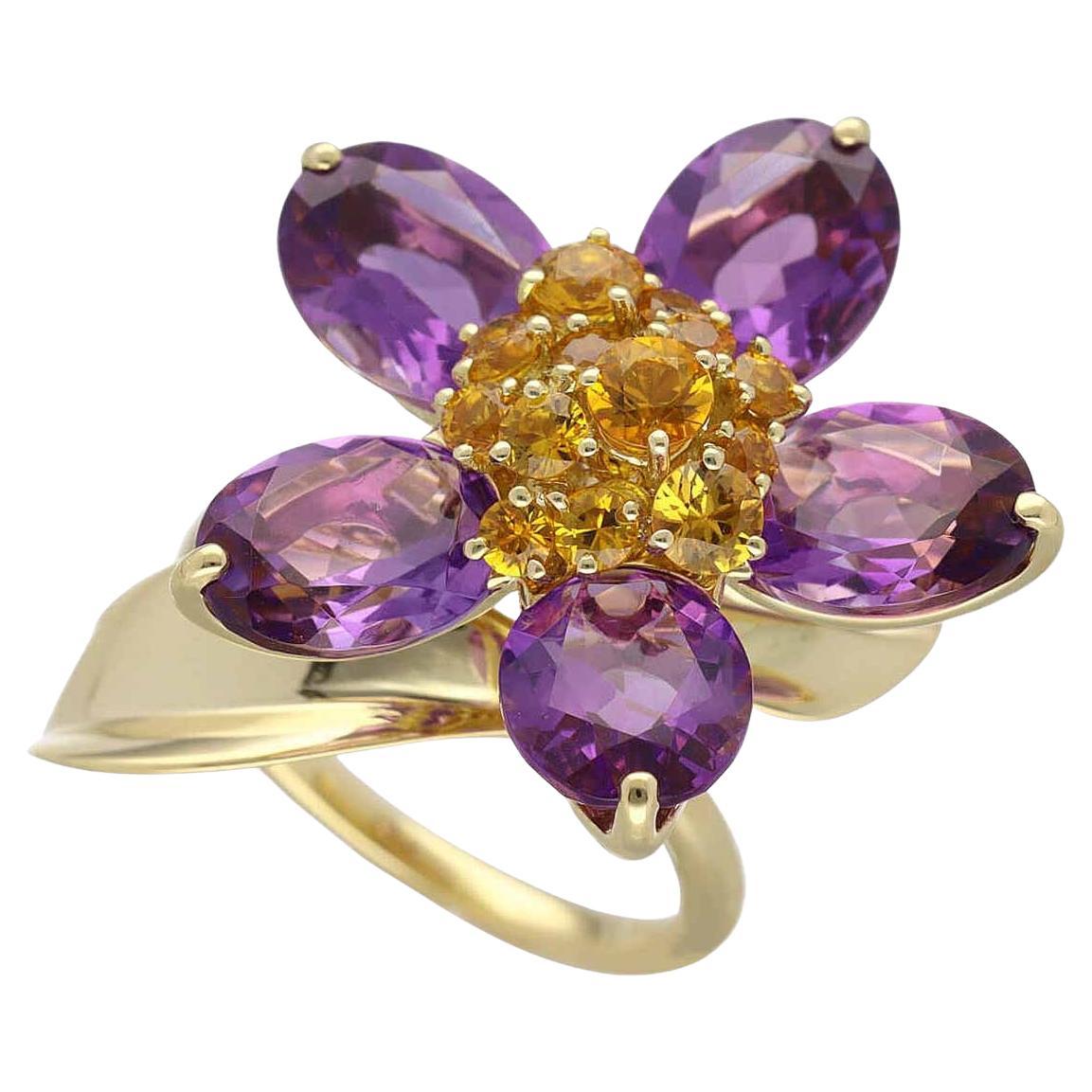 VanCleef and Arpels 18K Yellow Gold Thai 0.55ct Ruby 0.70ct Diamond ...