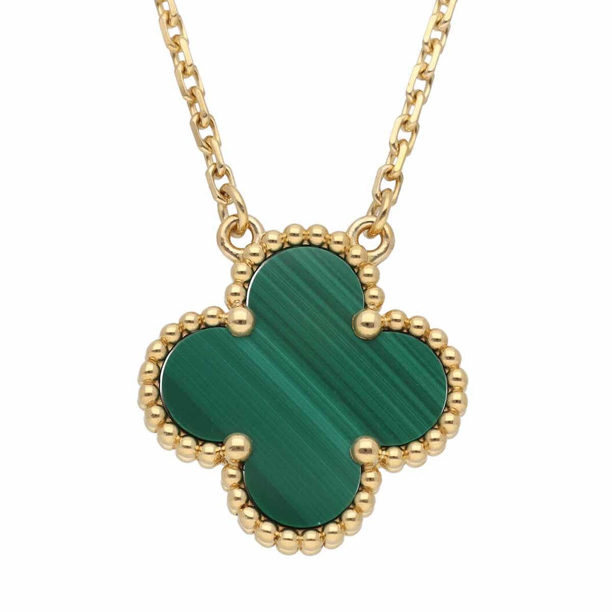 Van Cleef&Arpels Vintage Alhambra Pendant Necklace, Malachite 18K ...