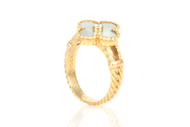 Van Clef and Arpels Mother of Pearl Ring at 1stDibs