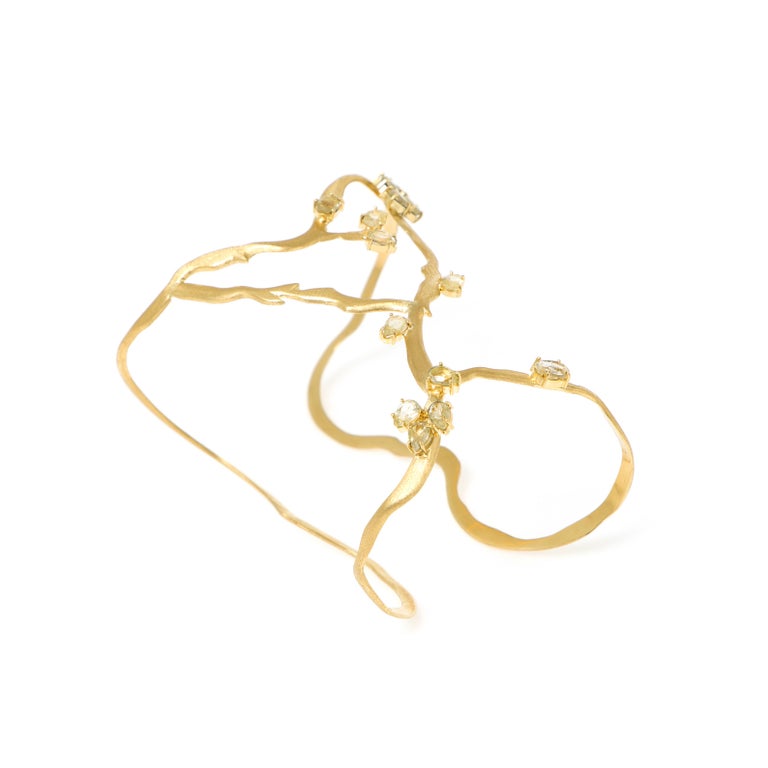 Van Gogh Almond Bracelet 'Rutilated Quartz, 18k Gold' For Sale at 1stDibs