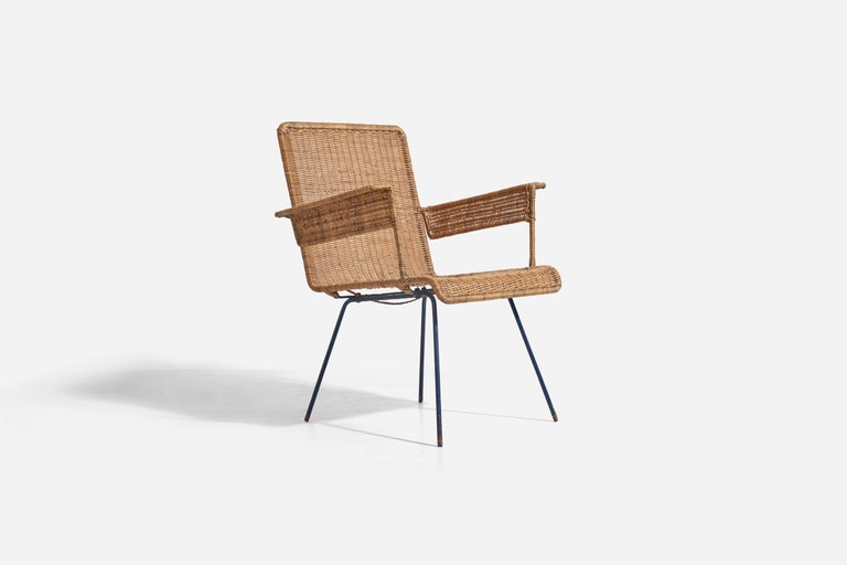 Van Keppel Green, Chair, Iron, Rattan, USA, 1950s at 1stDibs