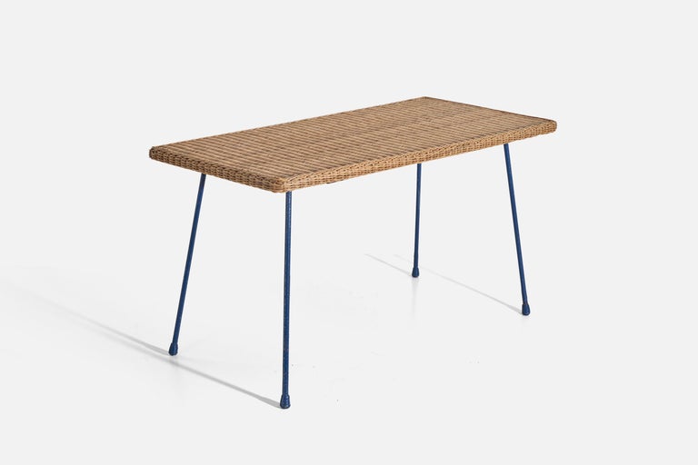 Van Keppel Green, Coffee or Side Table, Iron, Wicker, USA, 1950s For ...
