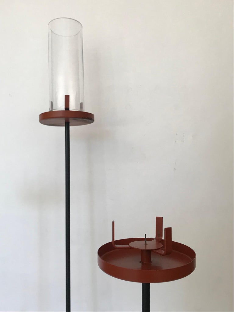 Van Keppel Green Iron Tripod Candelabra For Sale at 1stDibs