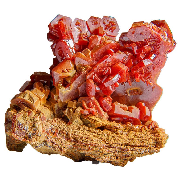 Vanadinit-Kristallcluster auf Matrix aus Mibladen, Atlasgebirge, Khnifra Pr im Angebot bei 1stDibs