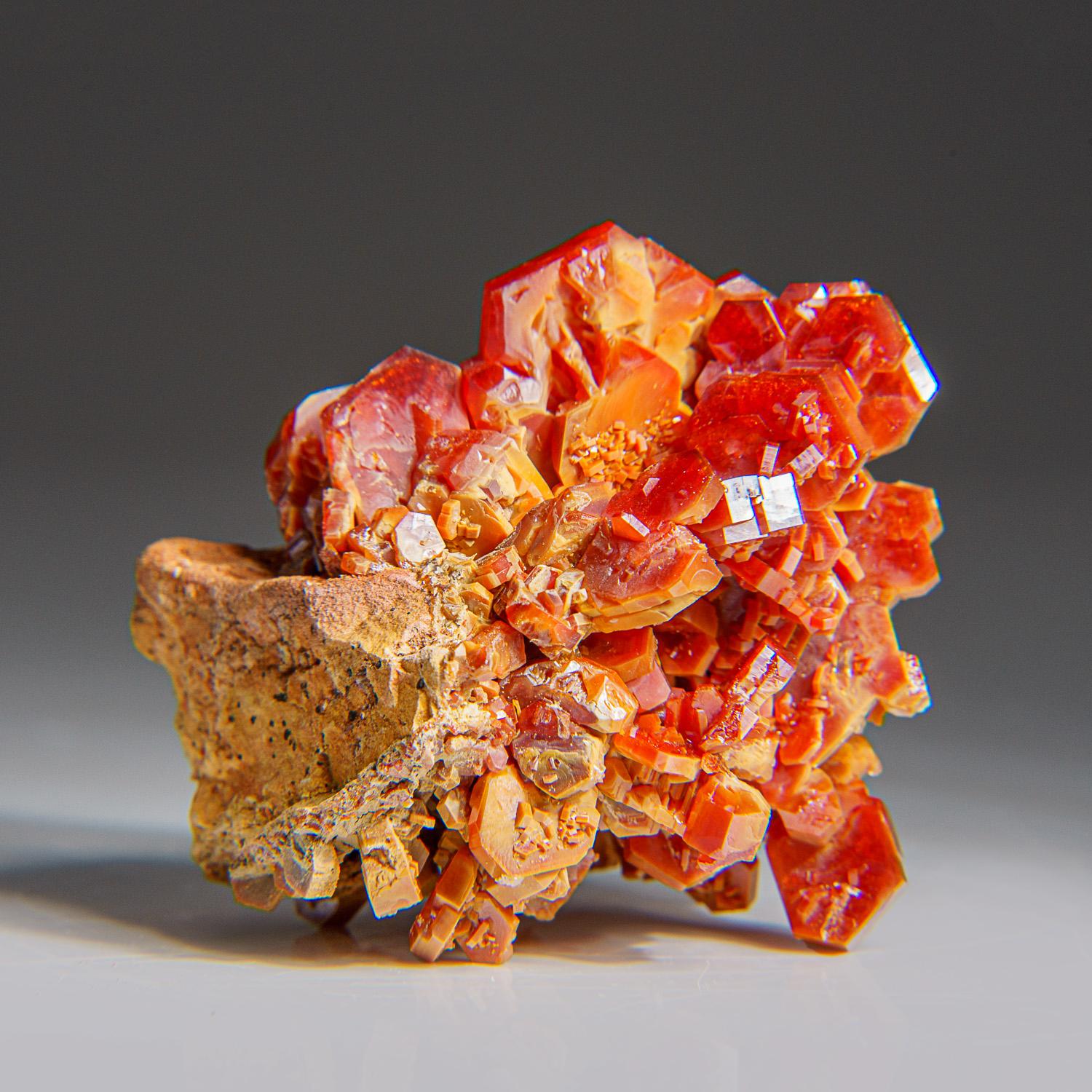 Vanadinite Crystal Cluster on Matrix from Mibladen, Atlas Mountains ...