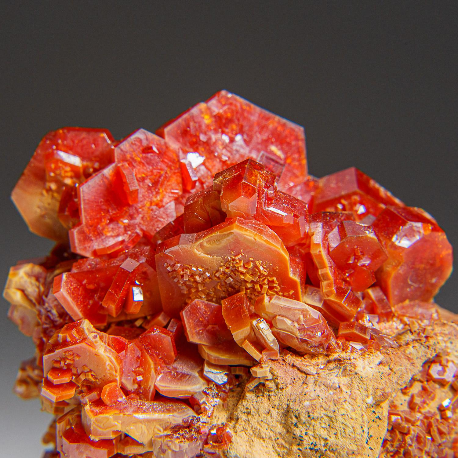 Vanadinite Crystal Cluster on Matrix from Mibladen, Atlas Mountains ...