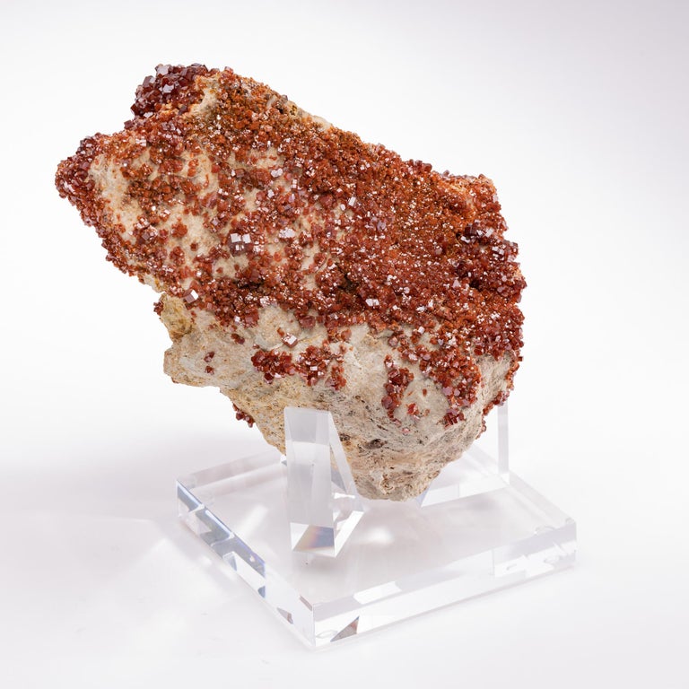 Vanadinite Crystals with Vibrant Colors and Lots of Blink on Custom ...