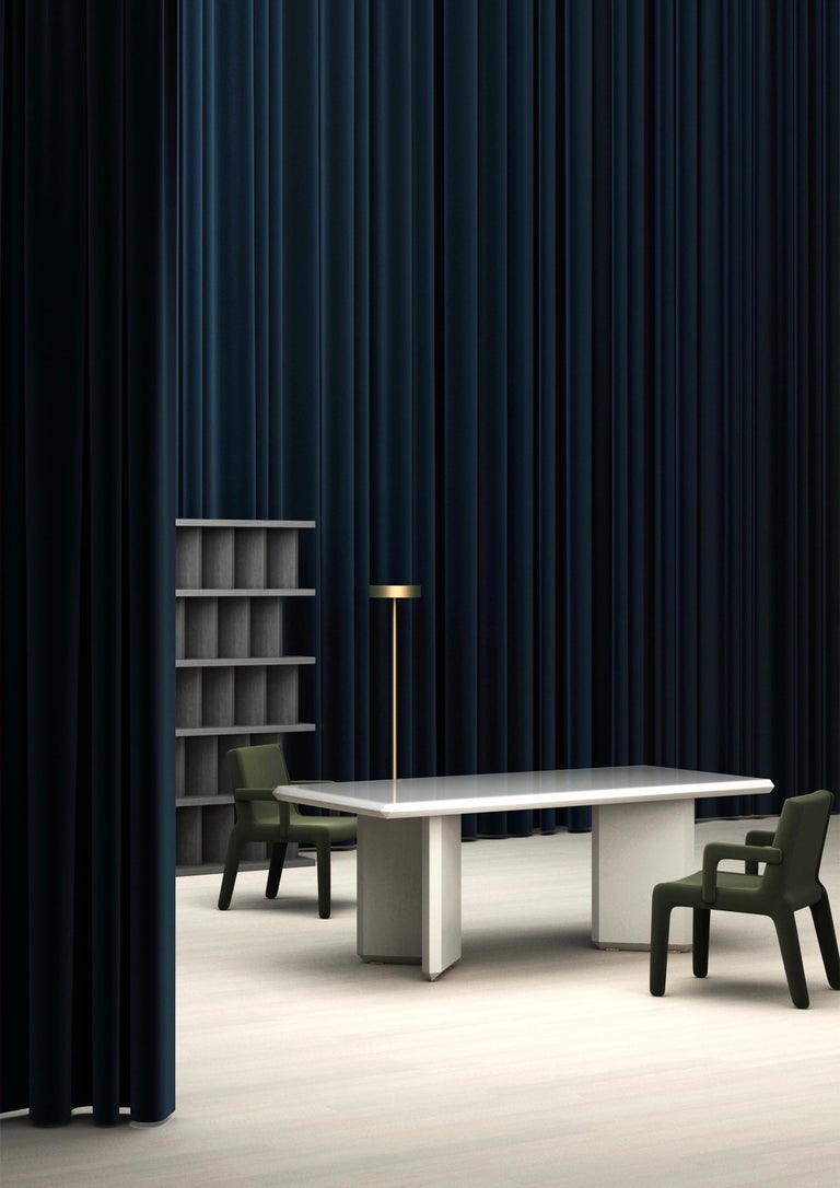 Vane Long Dining Table Creamy White by Frank Chou For Sale at 1stDibs