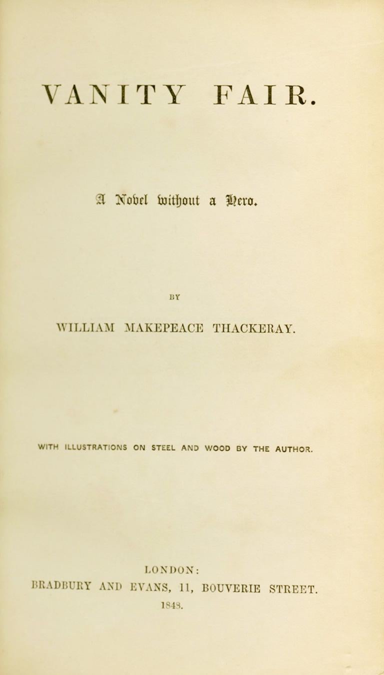 Vanity Fair by Wm.Thackeray, Cosway Style Binding, First Edition, First ...