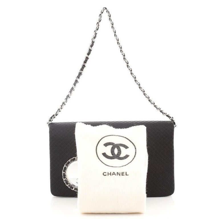 Vanity Flap Clutch on Chain Embellished Quilted Satin at 1stDibs