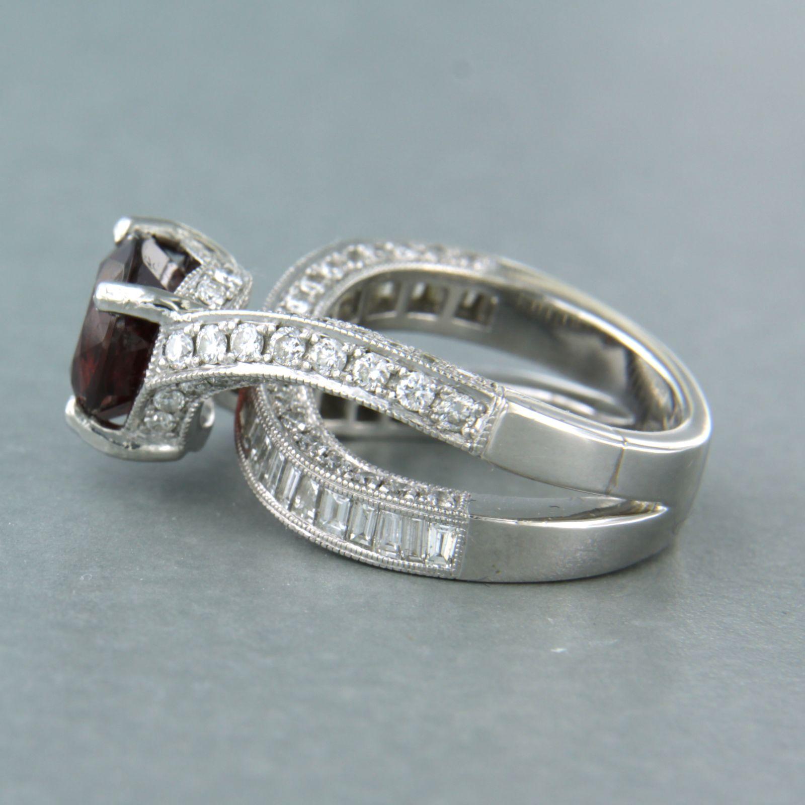 VANNA K - Ring with garnet and diamonds platinum For Sale at 1stDibs ...