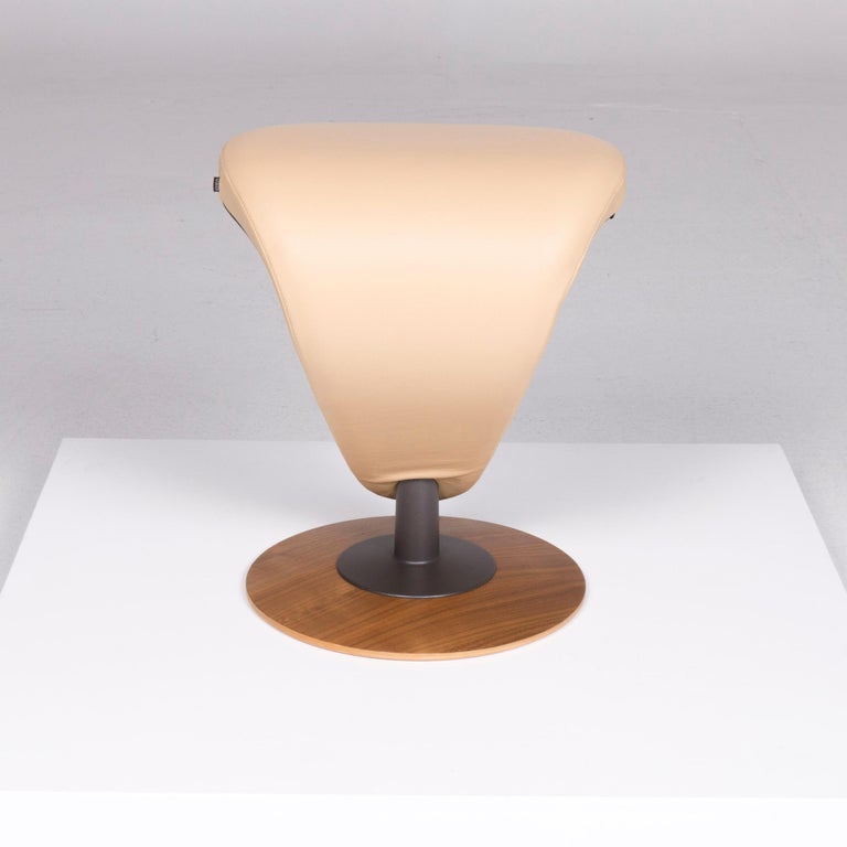 Varier Peel Designer Leather Armchair by Olav Eldøy Cream Incl. Stool ...