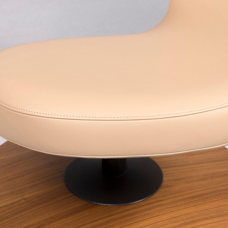 Varier Peel Designer Leather Armchair by Olav Eldøy Cream Incl. Stool ...