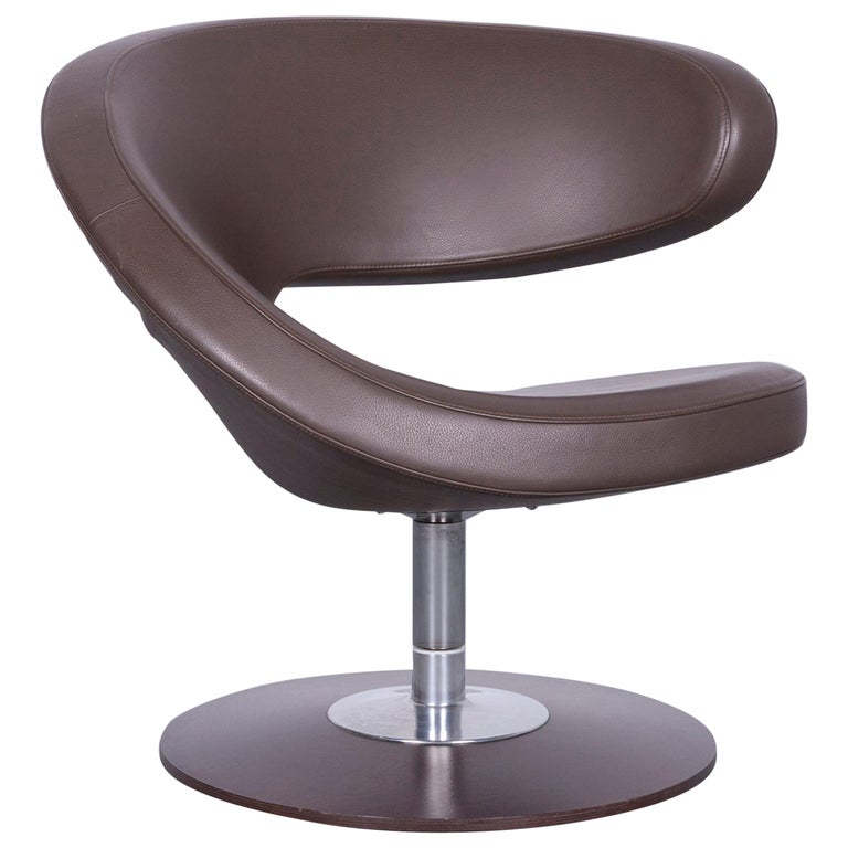 Varier Peel Designer Leather Club Chair Brown One-Seat Chair at 1stDibs