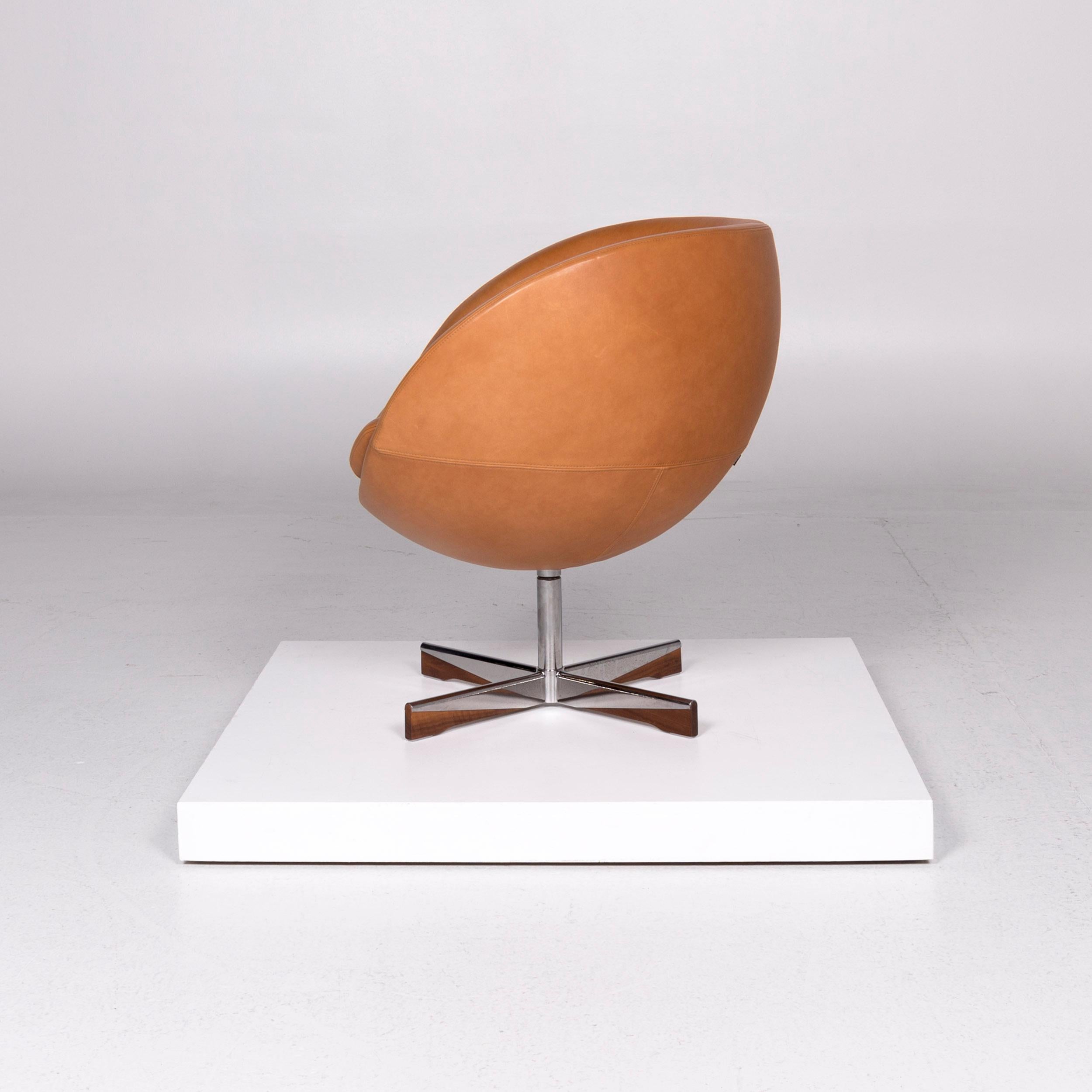 Varier Planet I Leather Armchair Cognac Brown Chair Swivel at 1stDibs ...