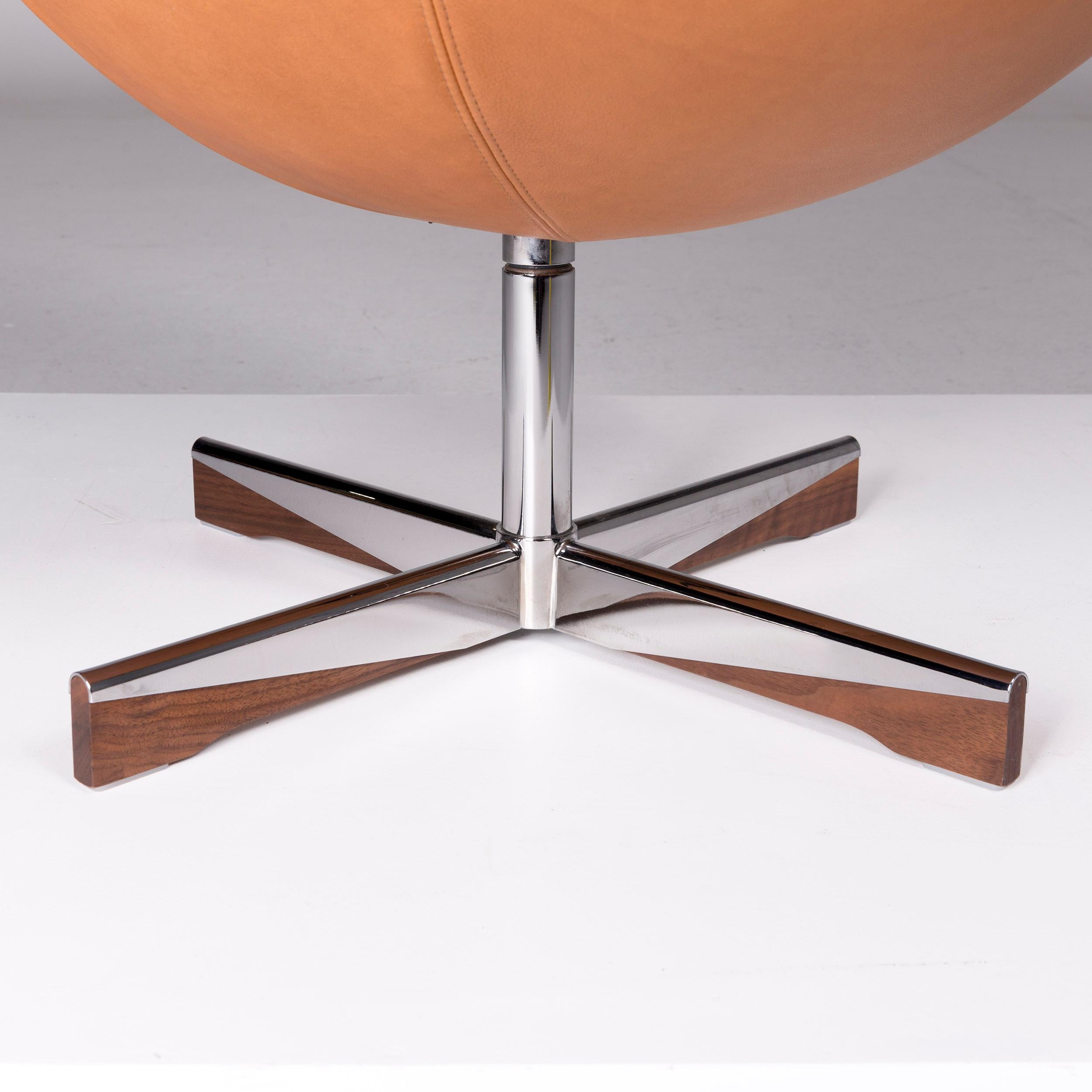Varier Planet I Leather Armchair Cognac Brown Chair Swivel at 1stDibs ...