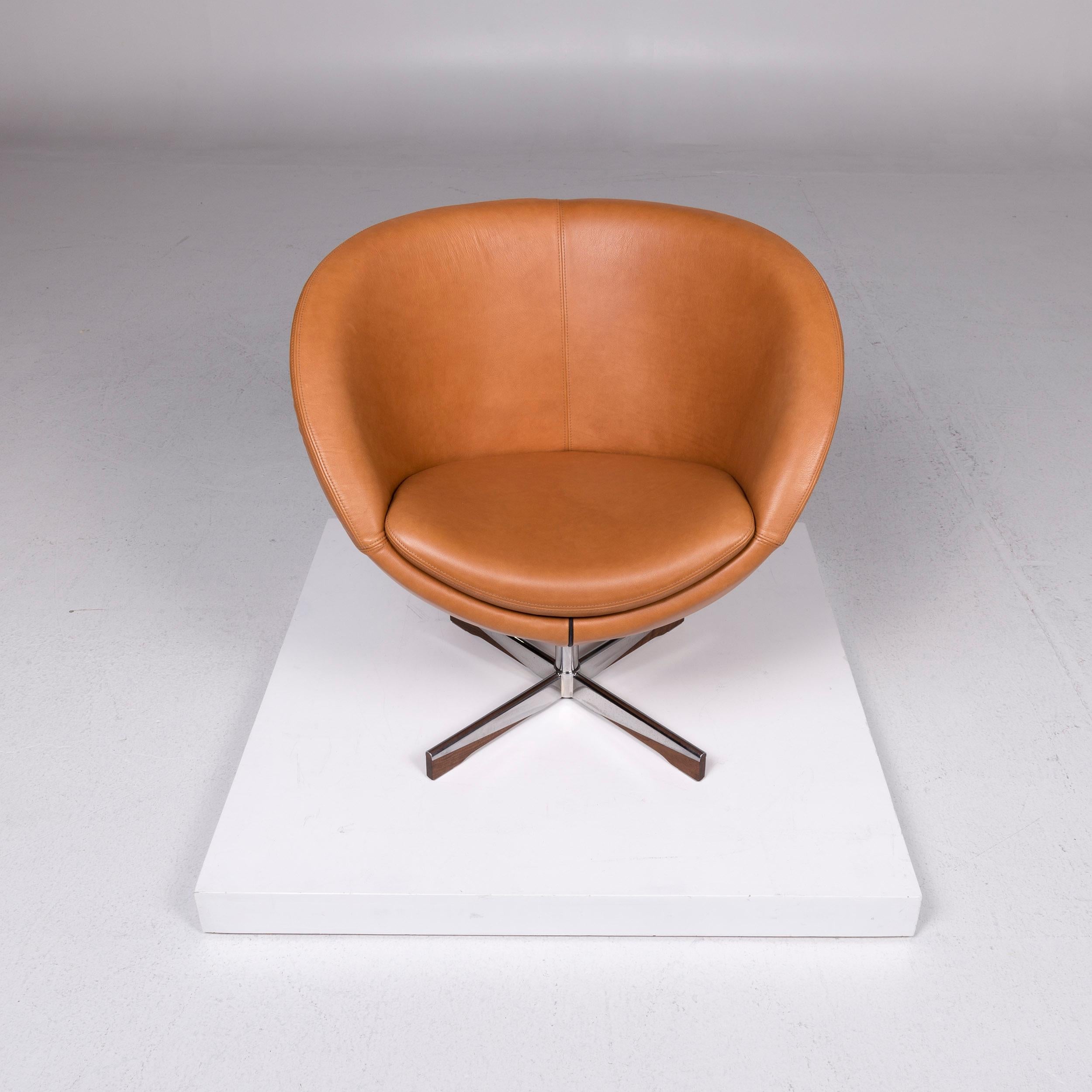 Varier Planet I Leather Armchair Cognac Brown Chair Swivel at 1stDibs ...
