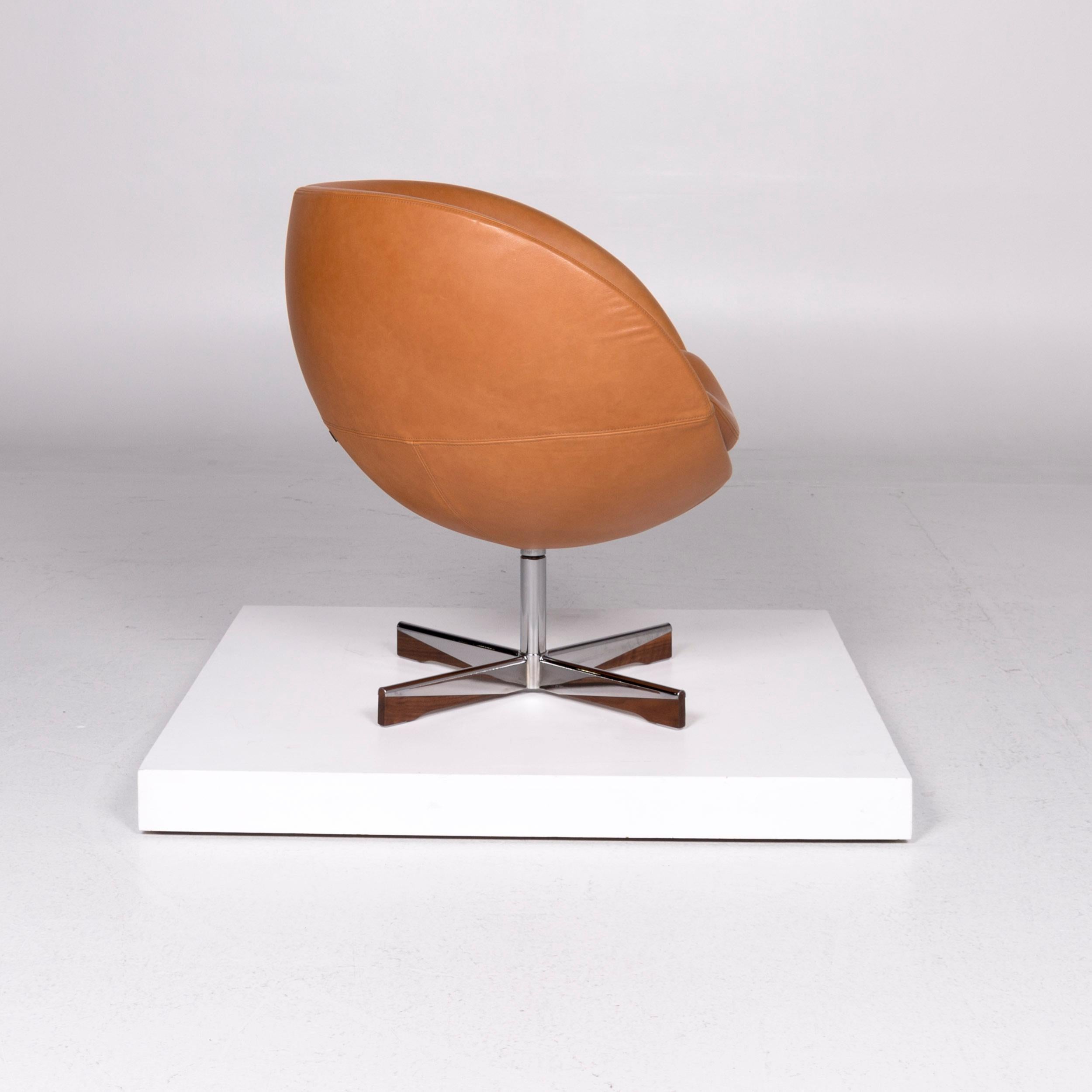 Varier Planet I Leather Armchair Cognac Brown Chair Swivel at 1stDibs ...