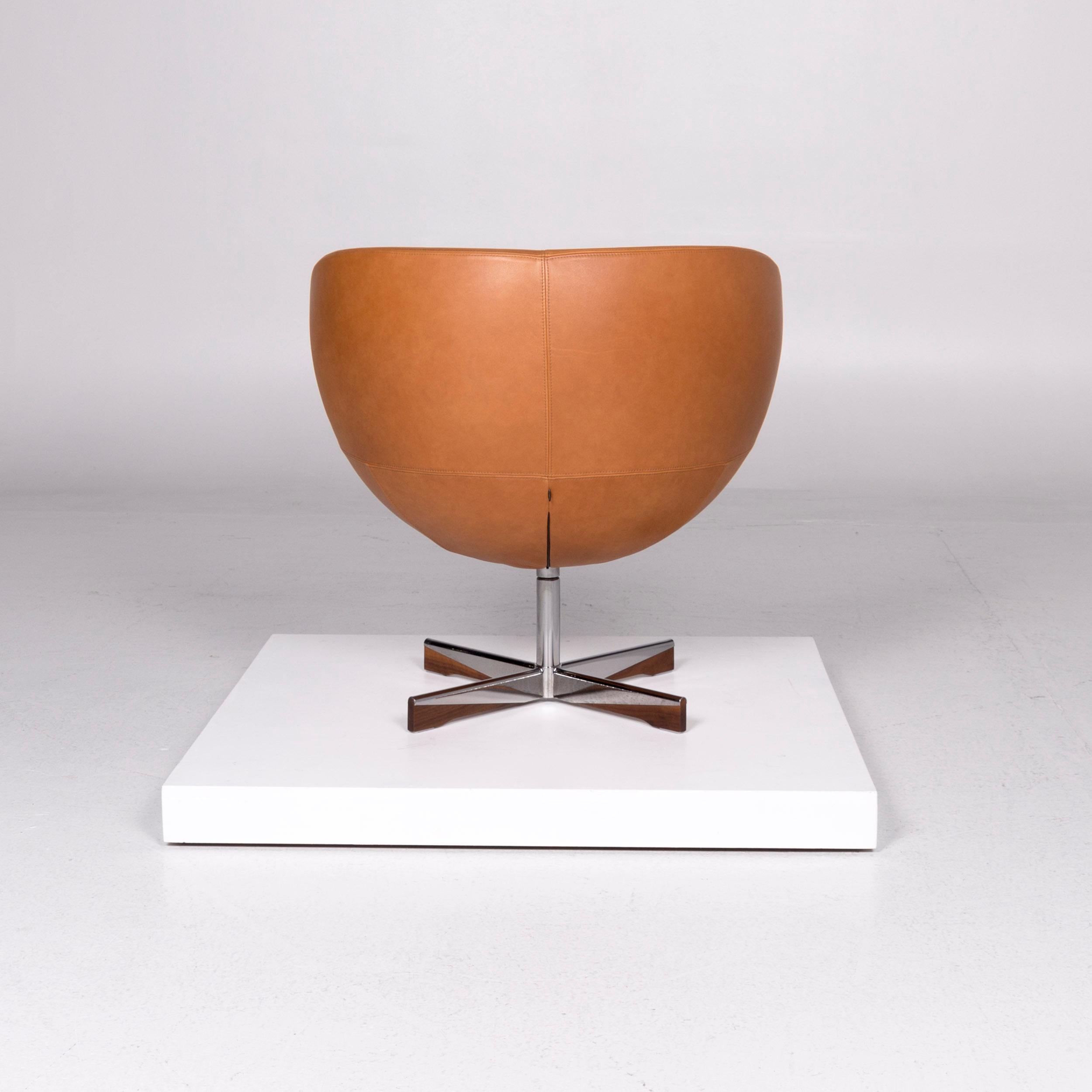 Varier Planet I Leather Armchair Cognac Brown Chair Swivel at 1stDibs ...