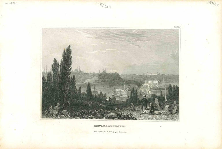 Unknown - Ancient View of Constantinople - Original Lithograph - Mid ...