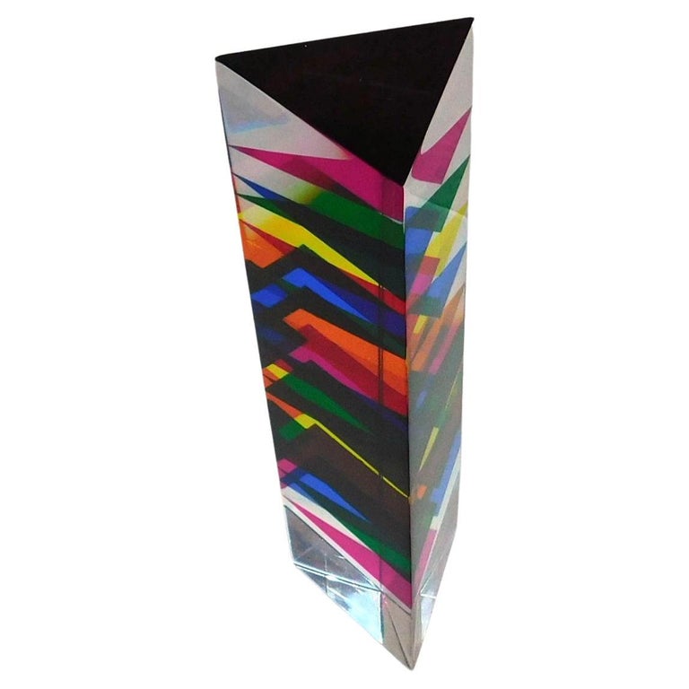 Vasa Mihich Acrylic Multi Color Triangular Table Sculpture, 2018 For ...