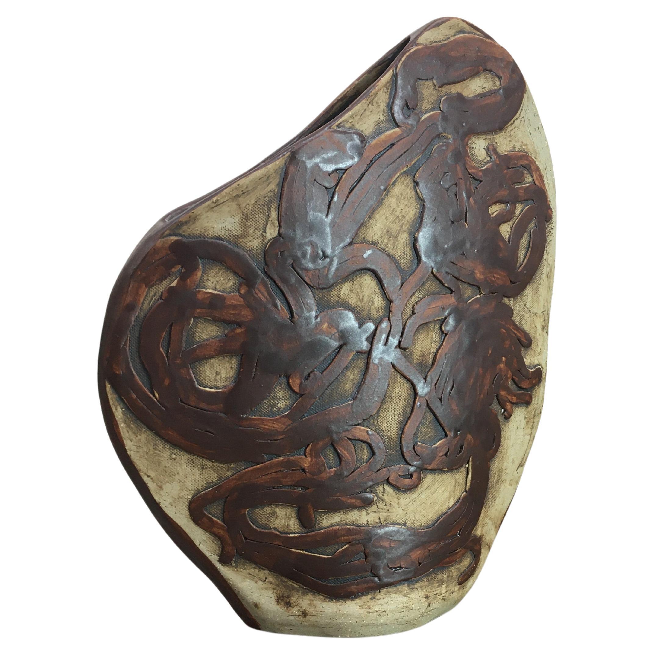 Mid-Century Modern Brutalist Ceramic Vase by Bernard Rooke For Sale at ...