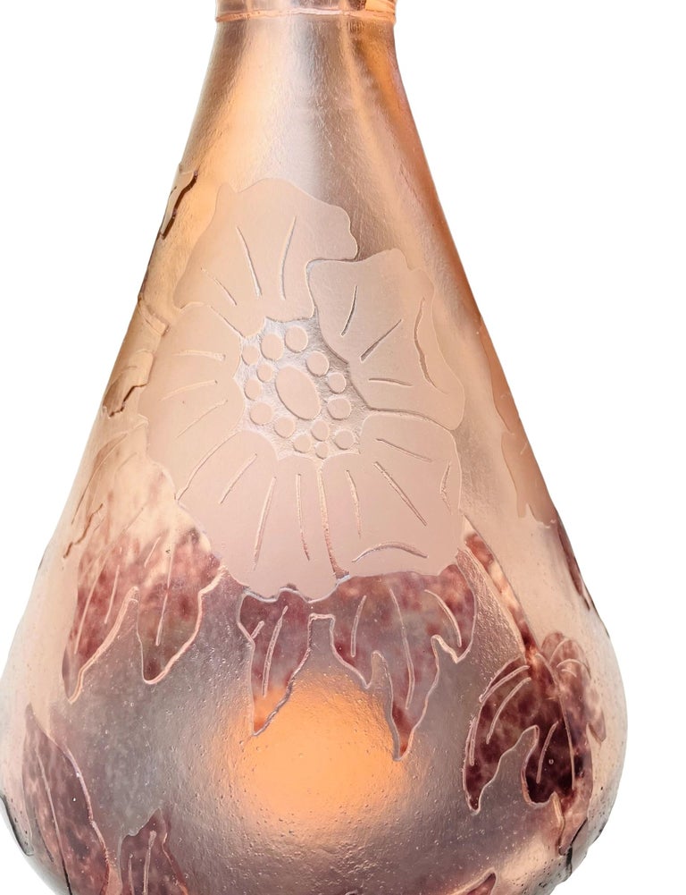Art Deco Glass Vase by Charles Schneider, Le Verre Français 1930 For ...